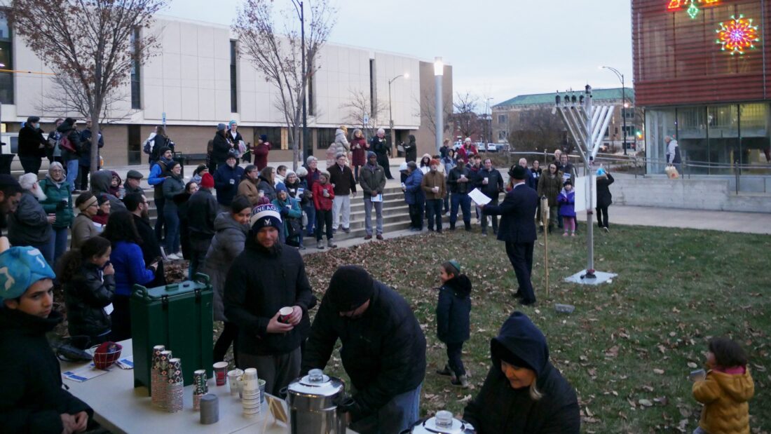 PHOTOS: Community gathers for menorah lighting ceremony in downtown ...